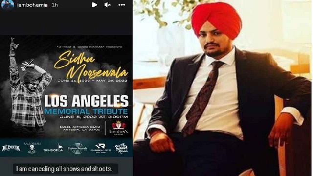 Rapper Bohemia pays tribute to Sidhu Moose Wala as he cancels his shows ...