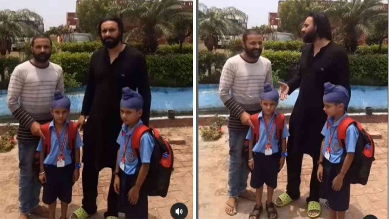 When the fan of Babbu Maan came with the children to get the photo ...